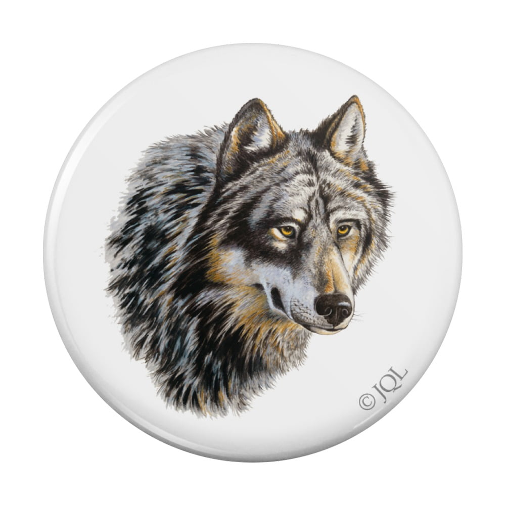 Wild Wolf Head Pinback Button Pin - Walmart.com