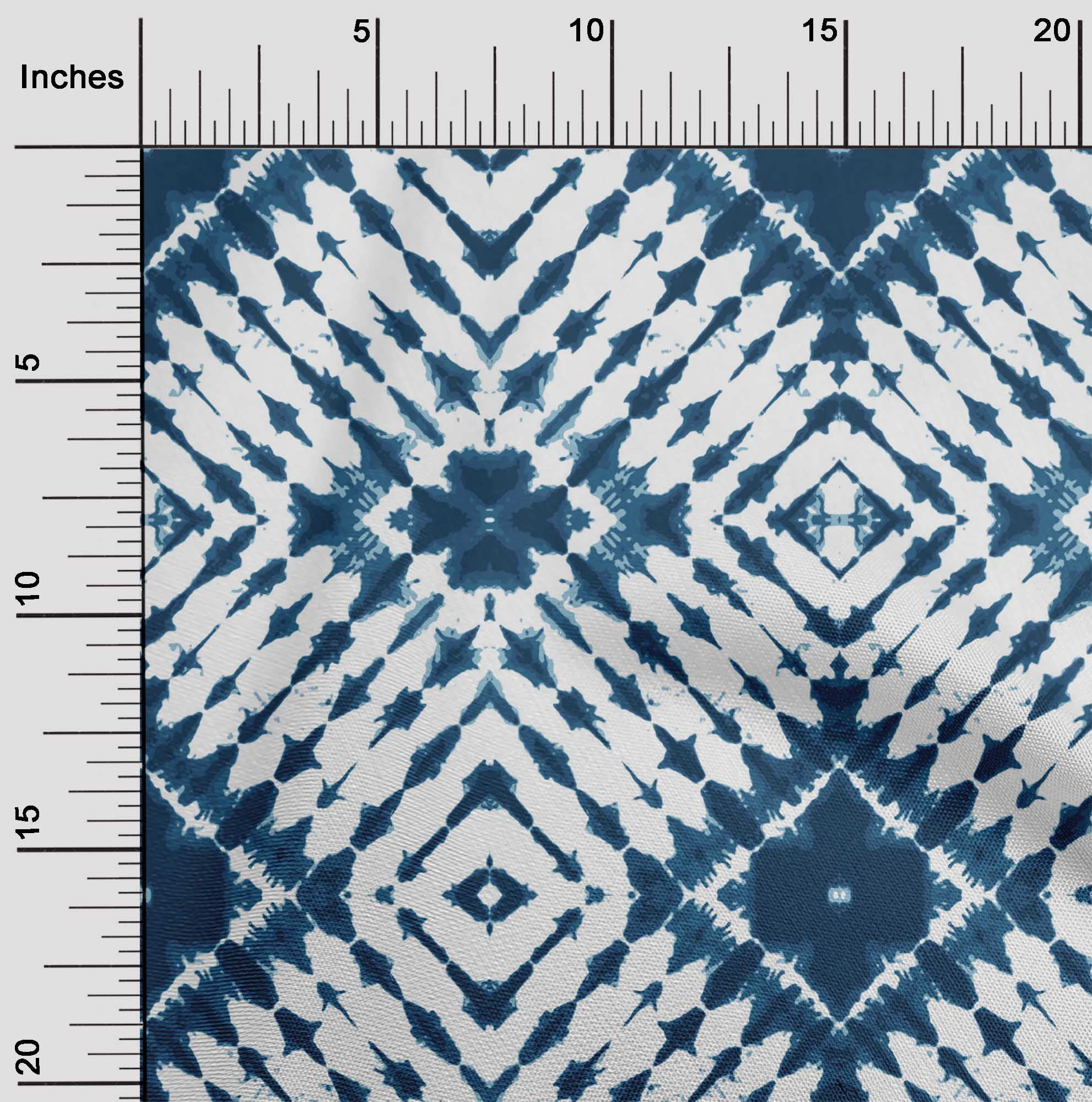 oneOone Silk Tabby Dark Navy Blue Fabric Geometric Shibori Diy Clothing ...