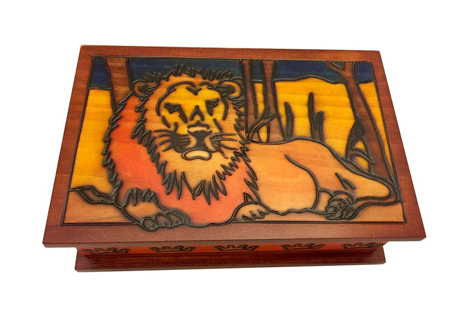 Lion King Wooden Puzzle Box Polish Handmade Secret Opening Box Lion ...