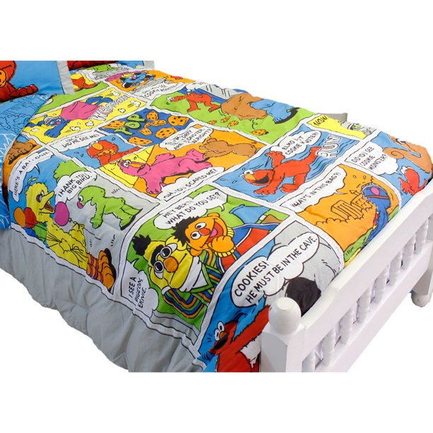 Sesame Street Full Comforter Set Elmo Comic Strip Bedding - Walmart.com