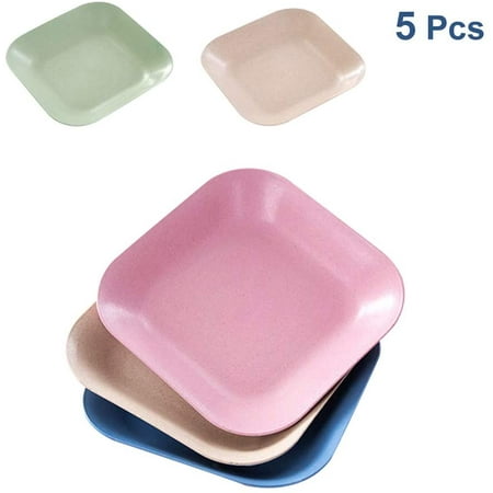 Pack Of 5 17.8 Cm Wheat Straw Breakable Healthy Dishes Plates ...
