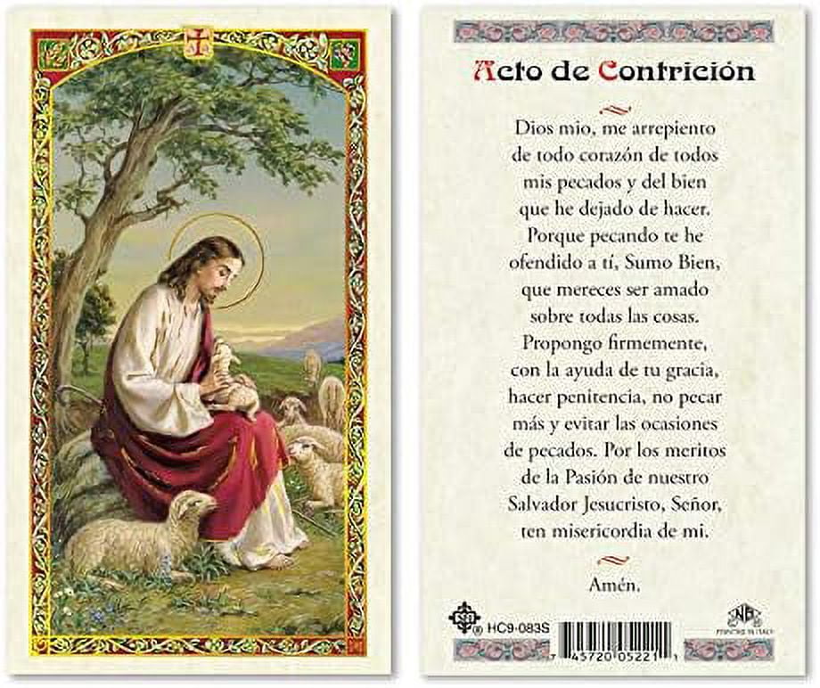 ACTO DE CONTRICION SPANISH HOLY CARD LAMINATED PRAYER CARDS - Walmart.com