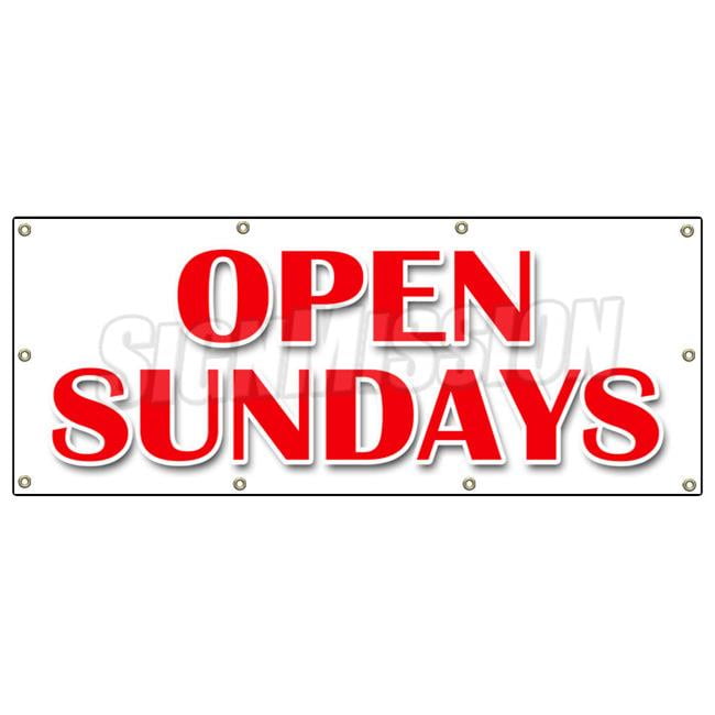 SignMission B-96 Open Sundays 36 x 96 in. Open Sundays Banner Sign ...