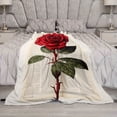 Beautiful Red Roses Blanket Gifts for Adults Boys, Natural Flowers ...