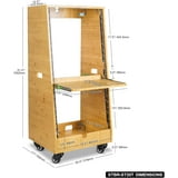 Sound Town DIY Solid Carbonized Bamboo Slanted 20U Studio Rack (12U Top ...