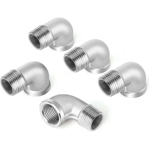 5 Pieces 304 Stainless Steel 90 Degree Elbow Connectors, 3/4" Male to 3 ...