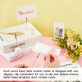 1 Set 24Pcs 2 Styles Round & Square Base Wood Memo Holders Photo Card ...