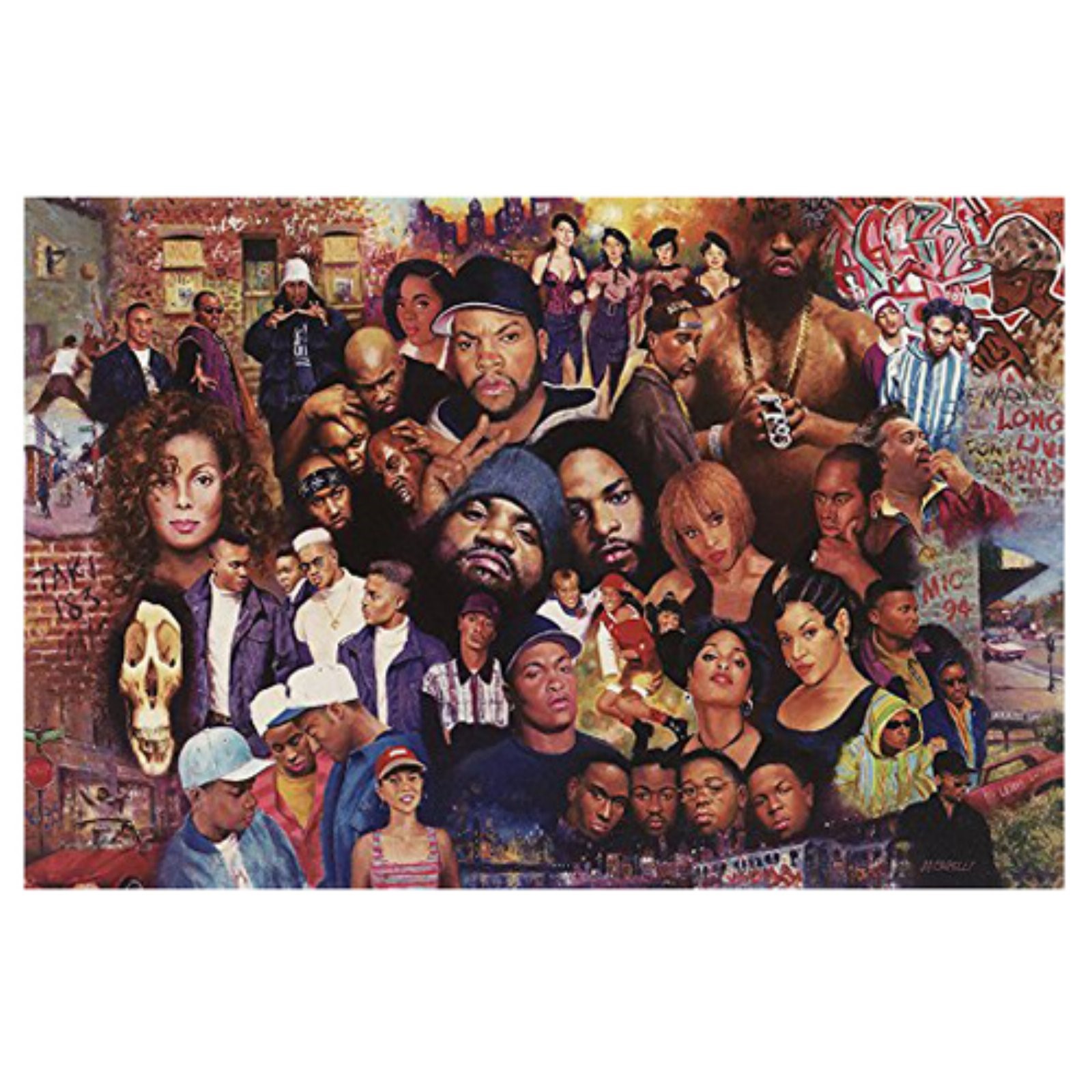 Buyartforless CAN RAP001 18x12 Canvas Wrap Of Rare 80S Rap Hip Hop buyartforless-can-rap001-18x12-canvas-wrap-of-rare-80s-rap-hip-hop