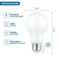 Great Value A19 LED Light Bulb, 13W (100W Equivalent) Dimmable Daylight E26 Medium Base (4 Pack ...