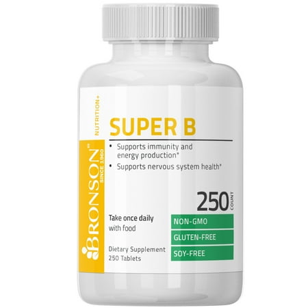 Bronson Vitamin B Complex (Vitamin B1, B2, B3, B6, B9 - Folic Acid, B12 ...