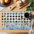 Blue Hydrangea Cotton Linen Placemats Set of 1, Rustic Summer Blue ...