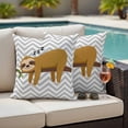 Cartoon Animals Outdoor Pillow Covers Set of 2 Brown Sleeping Lazy ...