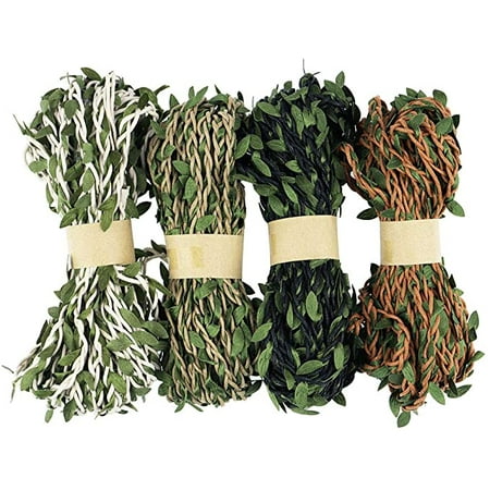 LUO 40M Natural Vine Twine, Artificial Leaf Rope Twine, Faux Foliage ...