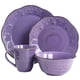 Elama Rustic Birch 16 Piece Stoneware Dinnerware Set in Purple ...