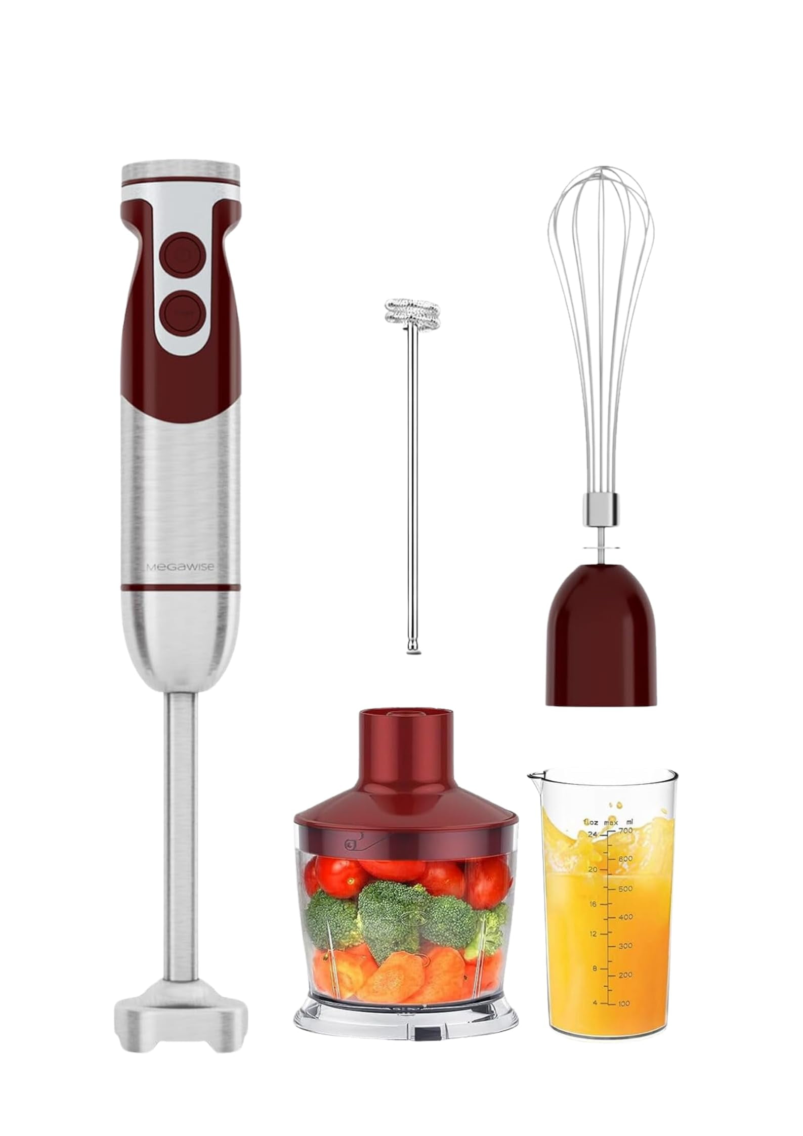 MegaWise Pro Titanium Reinforced 5 in1 Immersion Hand Blender, Powerful ...