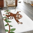 Brown Cute Monkey Area Rug 4'x6', Playing Funny Animal on Branch ...