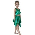 CAICJ98 Kids Girls Dance 2 Piece Outfits Shiny Crop Top and Metallic ...