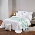 Blue Anchor Bed Runner Twin Size Costal Mint Green White Stripes ...
