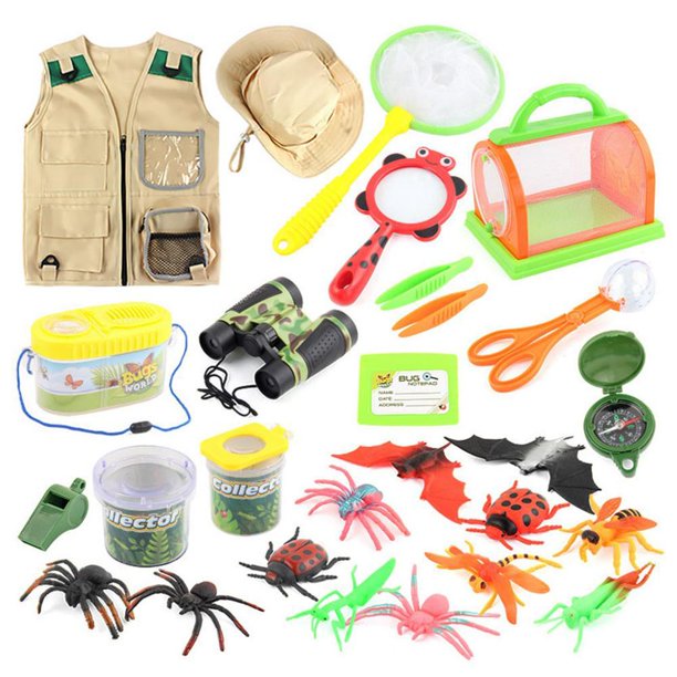 26Pcs Kids Outdoor Explorer Kit Bug Catching Kit Adventure Toys Pretend ...