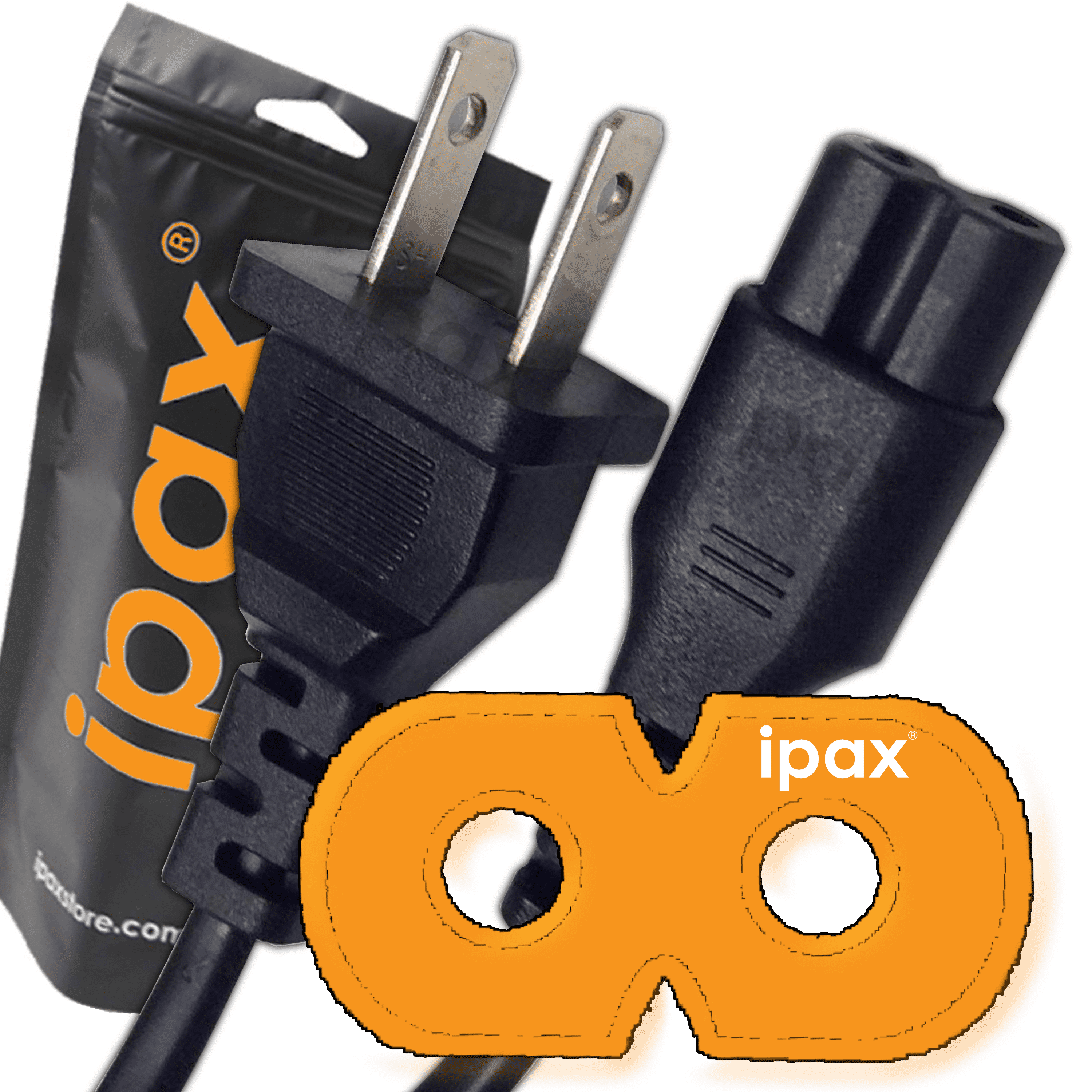 Ipax 15 feet Extra Long Two Prong AC Power Adapter Cord Cable Wire ...