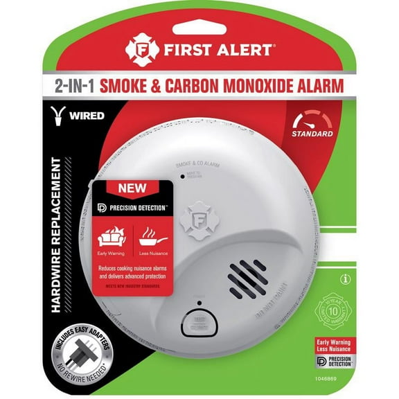 First Alert BRK SC9120B Hardwired Smoke & CO Detector with Battery ...