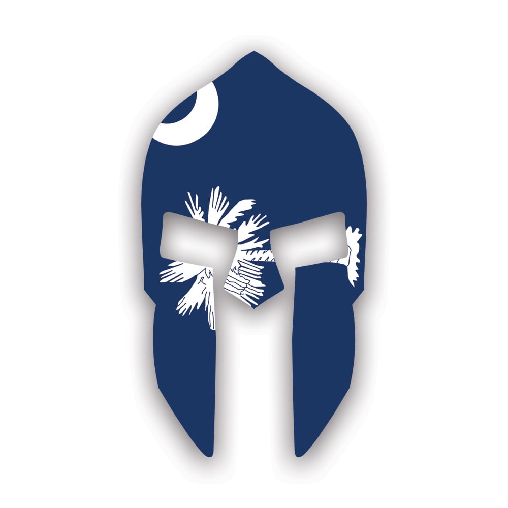 South Carolina Flag Spartan Helmet Sticker Decal - Self Adhesive Vinyl ...