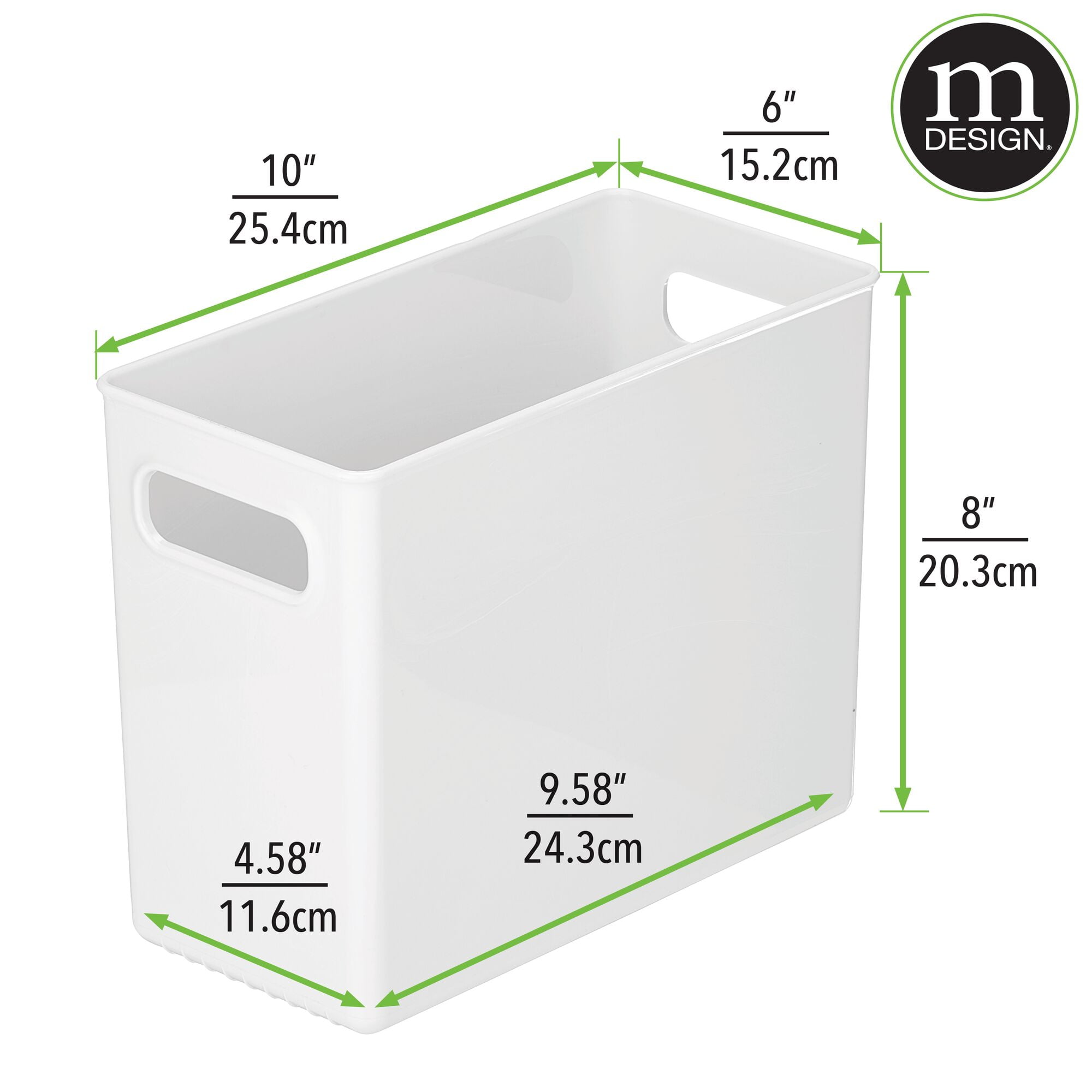 Buy mDesign Tall Plastic Office Storage Bin with Handles - Organizer ...