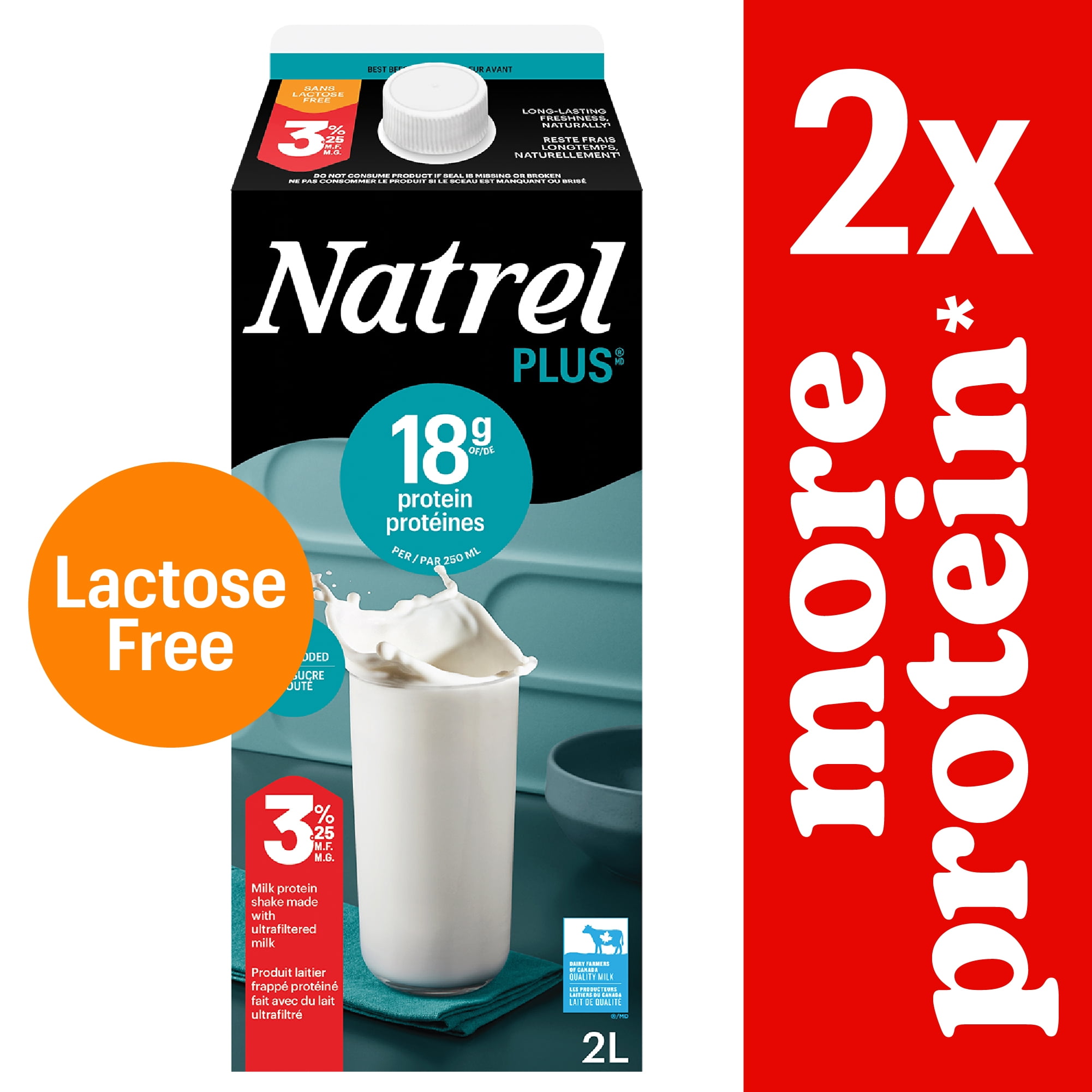 Natrel Plus 3.25% Protein milk, 2 L - Walmart.ca