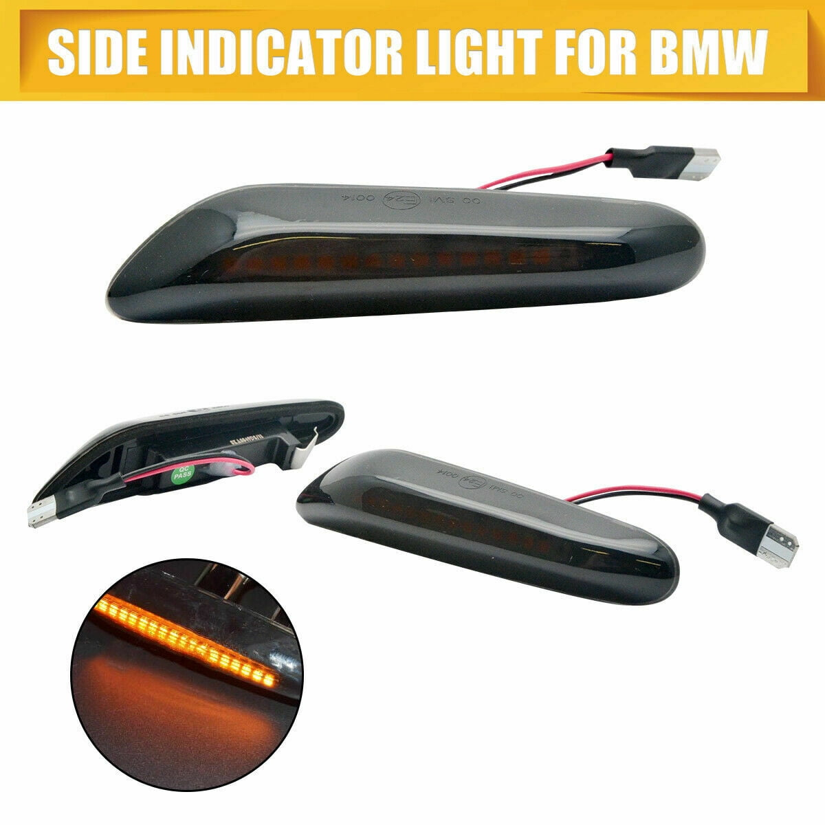 TOTMOX 2pcs Smoke LED Side Marker Turn Indicator Light For E90 E91 E92 E39 E60 E46 HG | Walmart ...