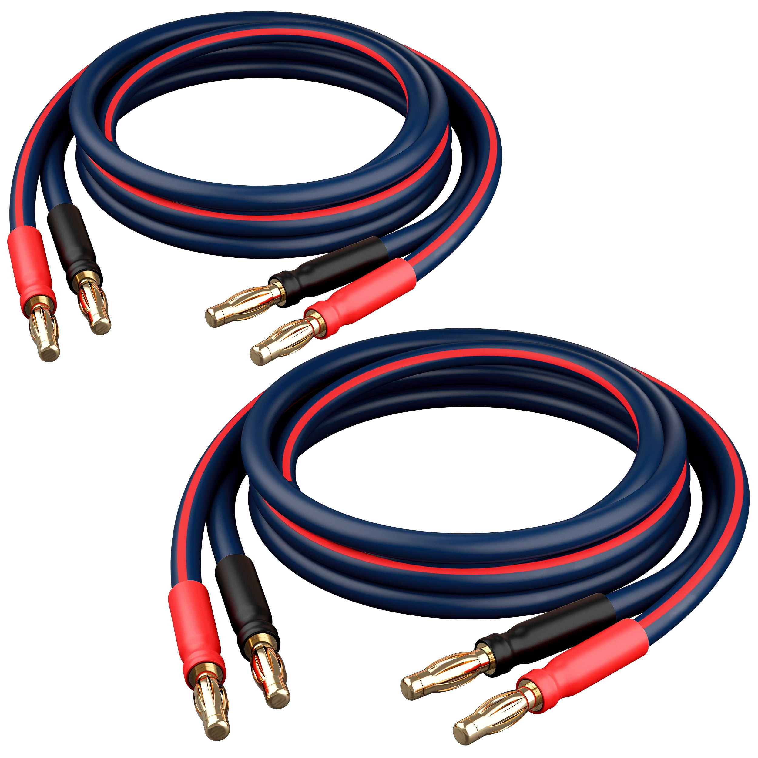 GearIT 14 AWG Speaker Cable Wire with Banana Plugs (2 Pack, 9.9 Feet ...