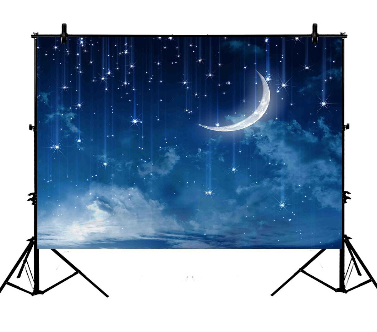 GCKG 7x5ft Moon Star In Blue Sky Beautiful Night Polyester Photography ...