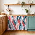 Abstract Stripes Cabinet Curtains for Kitchen 28"Wx35"L, Geometric ...