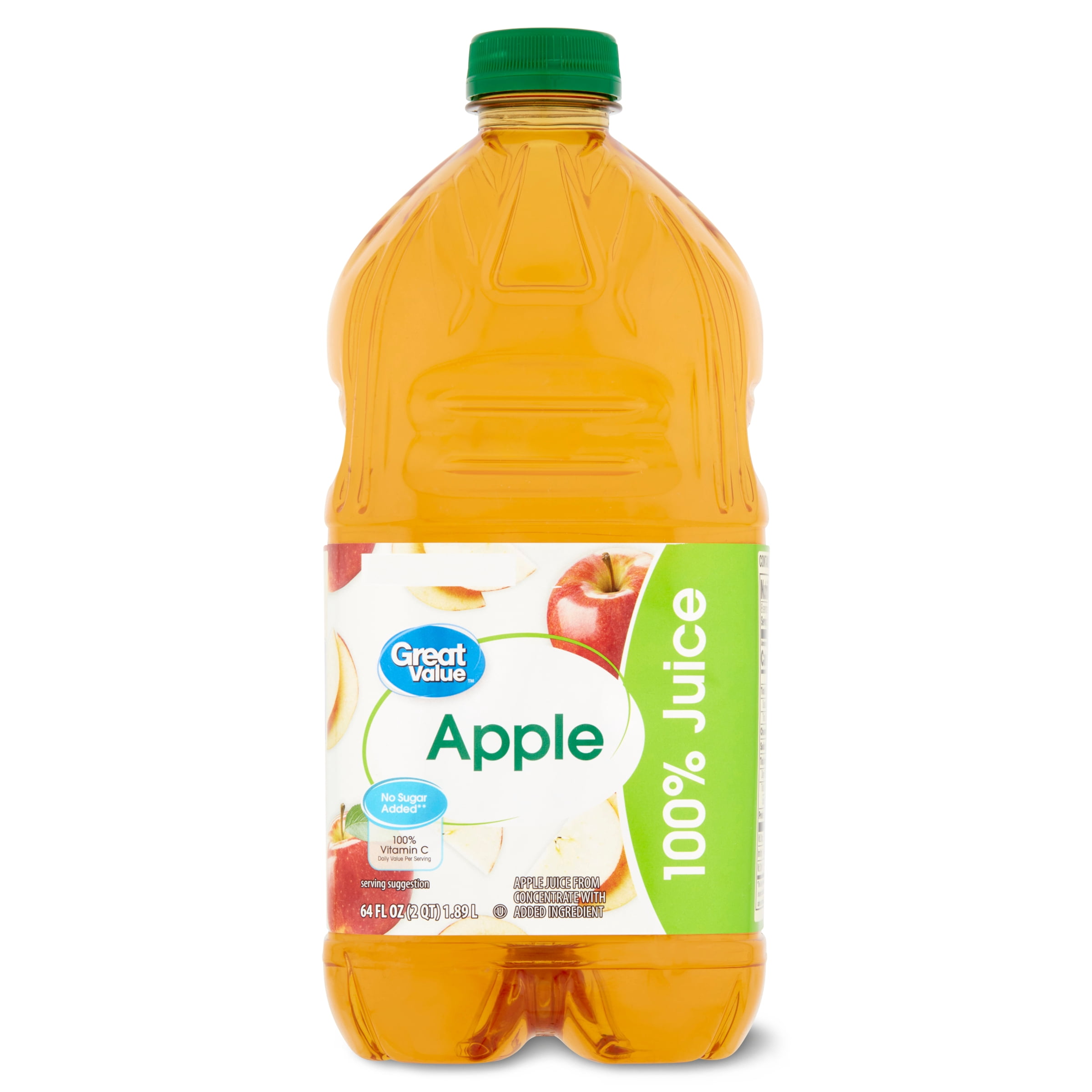 Great Value No Added Sweeteners 100 Apple Juice 64 Fl Oz Walmart