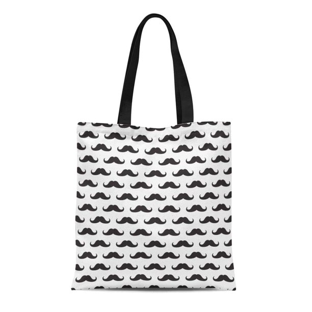 JSDART Canvas Tote Bag Blue Pattern in Mustache Moustache Abstract ...