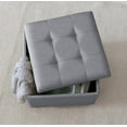 Ornavo Home Linen Tufted Square Storage Ottoman with Lift Off Lid ...