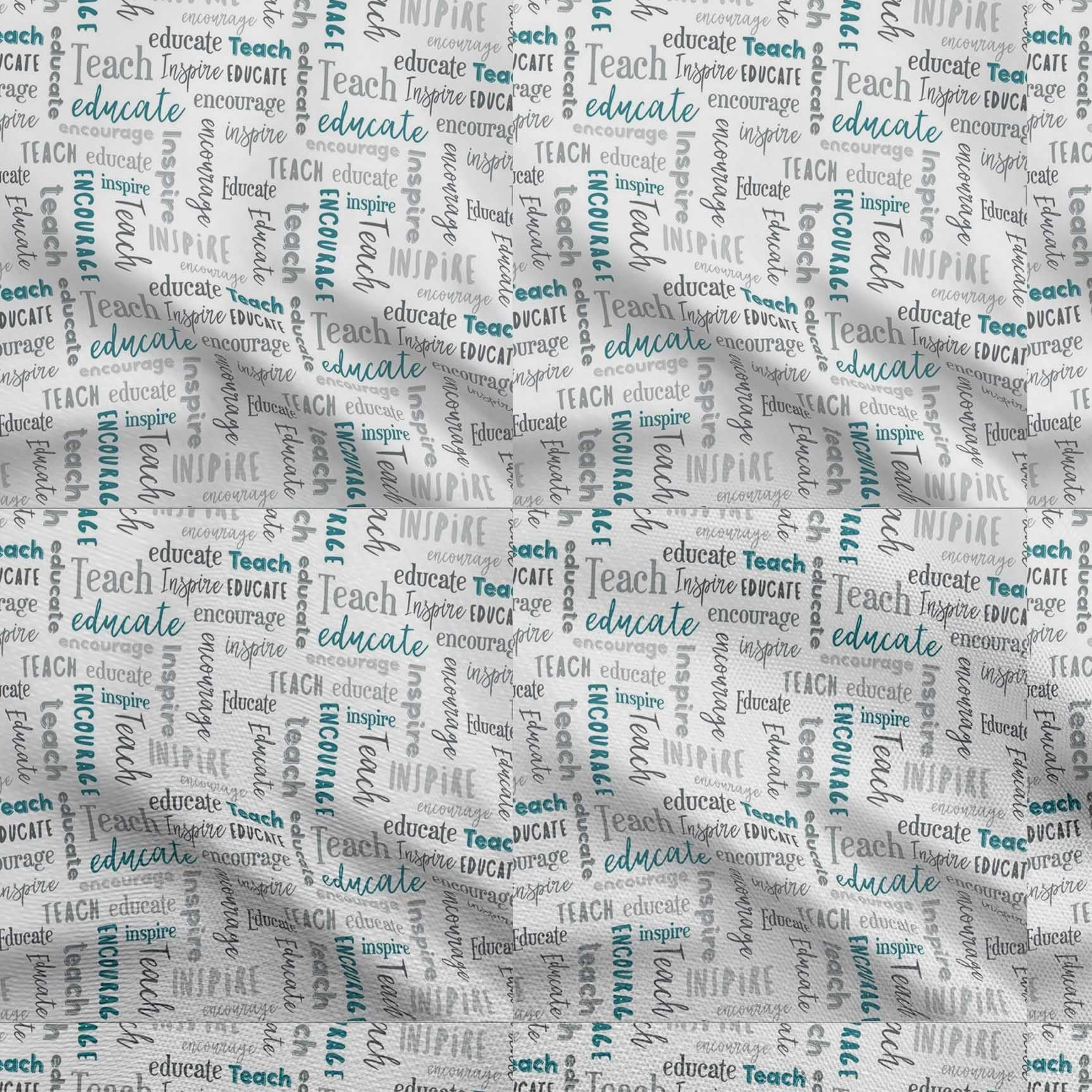oneOone Silk Tabby Teal Green Fabric Text Fabric For Sewing Printed ...