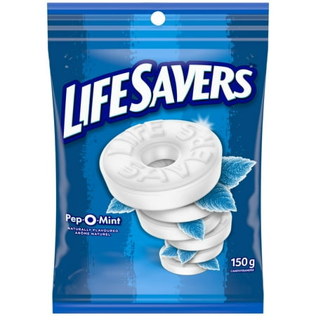LIFE SAVERS, Pep O Mint, Peppermint Flavoured Candy Mints, Bag, 150g ...