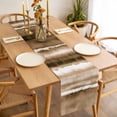 Brown Stripes Table Runner 90 Inches Long Farmhouse Dress Scarves ...