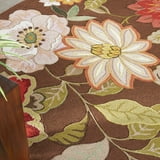 Nourison Fantasy Floral Chocolate Round Area Rug, 7'6" x 8', Hand ...