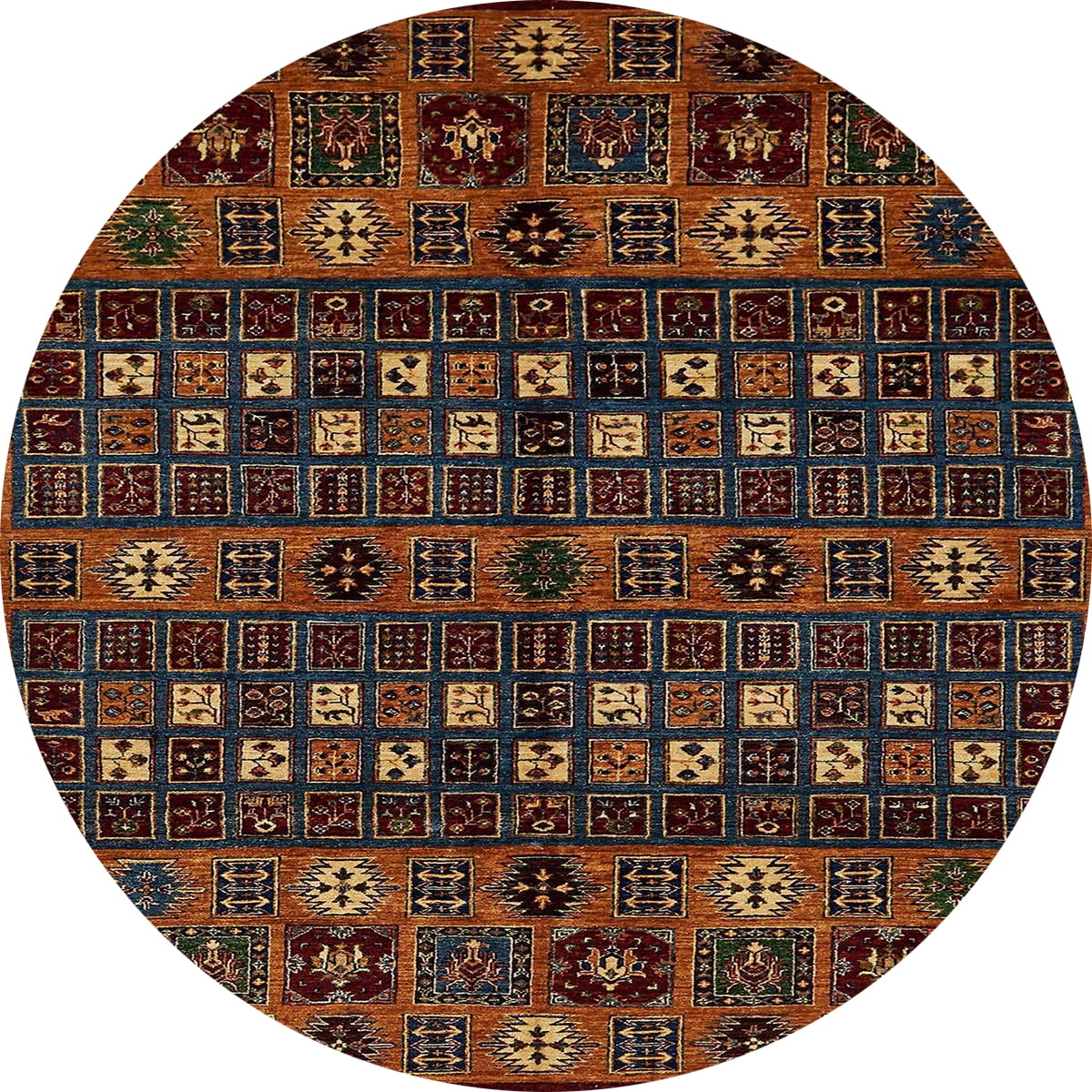 Ahgly Company Indoor Round Abstract Red Abstract Area Rugs, 6' Round ...