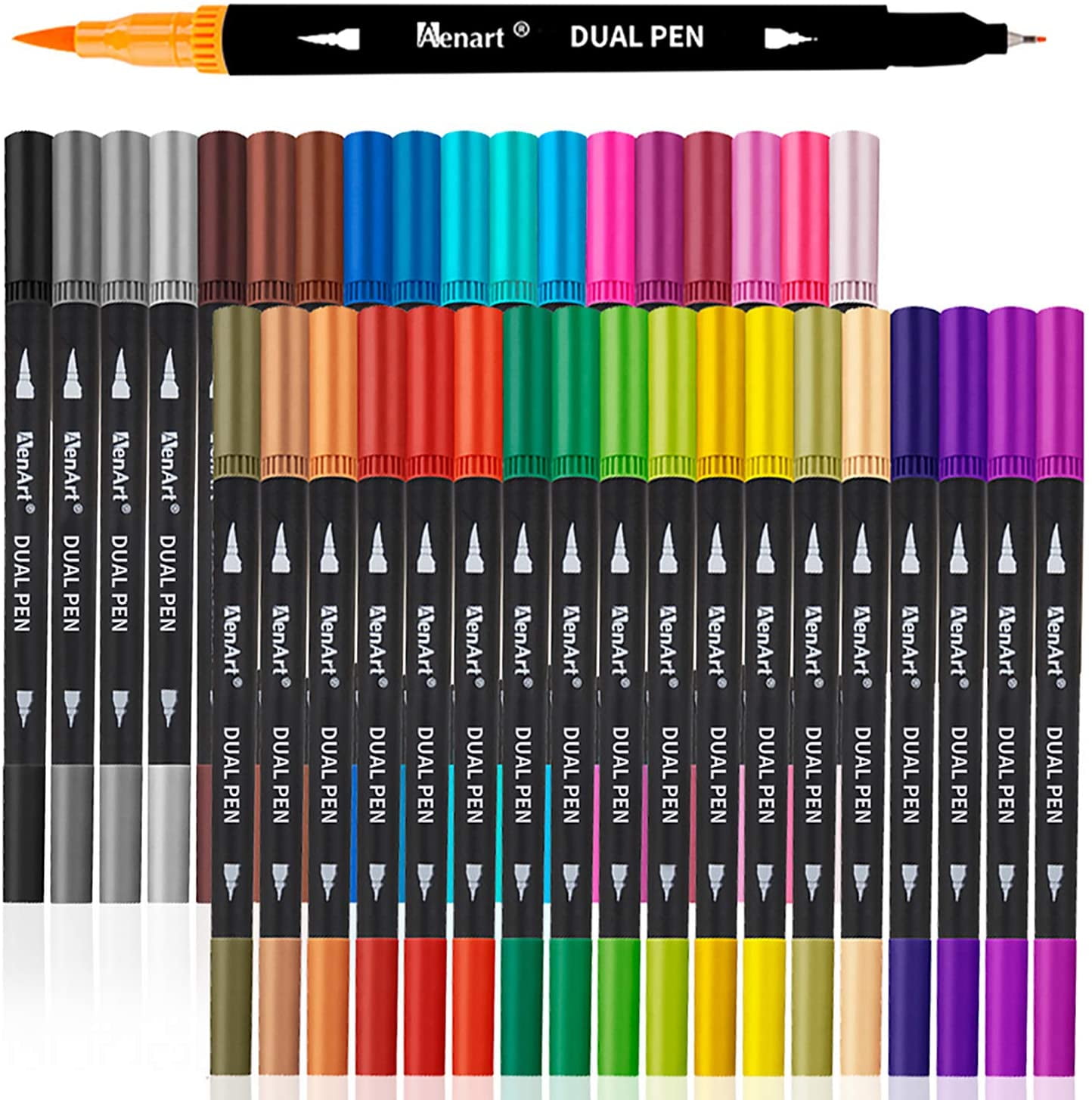 Dual Markers Brush Pen, Colored Pen Fine Point Art Marker & Brush ...