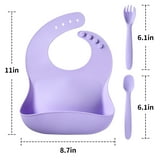 Cibeat Baby Bibs, Silicone Bibs with Spoons and Forks, Adjustable Fit ...