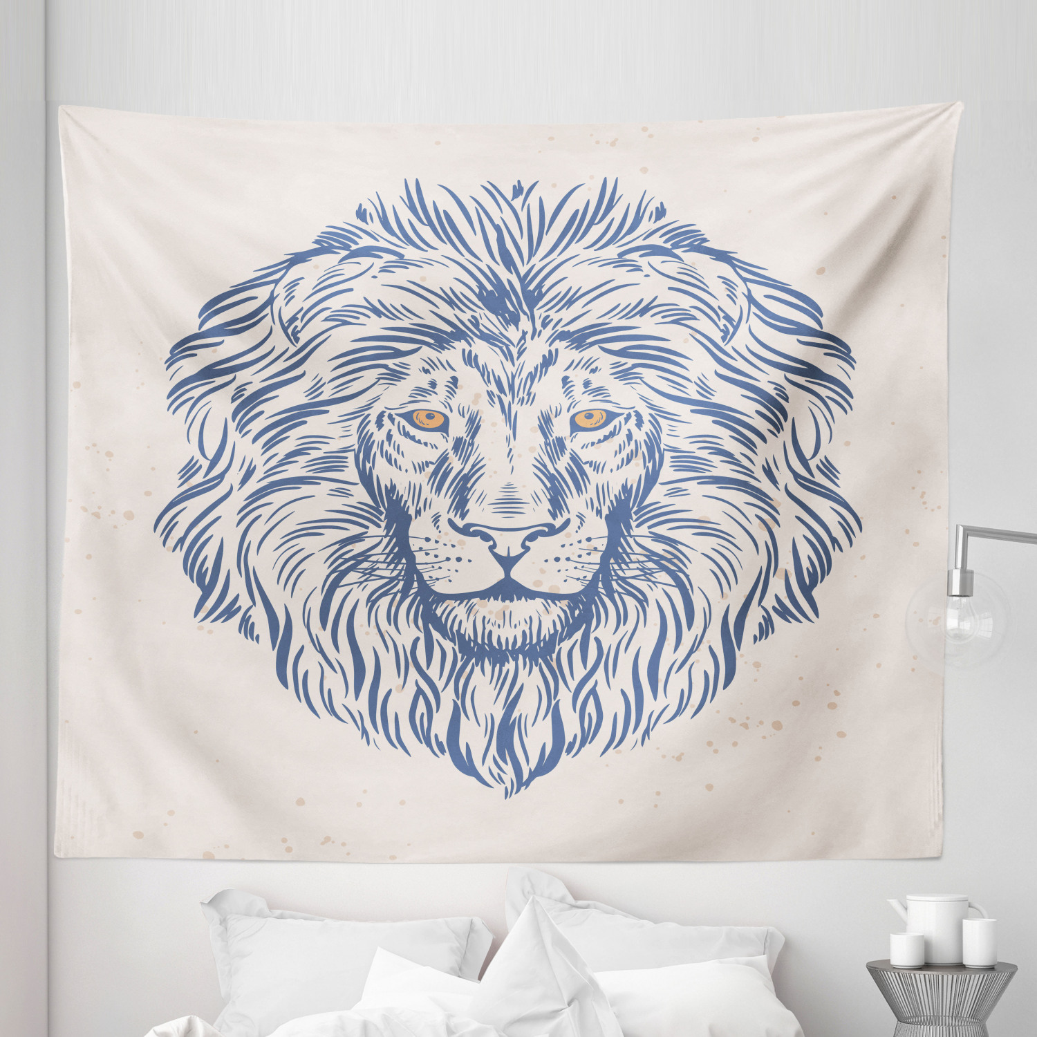 Lion Tapestry, Portrait of a Lion of the Forest Wildlife Animal Zodiac ...