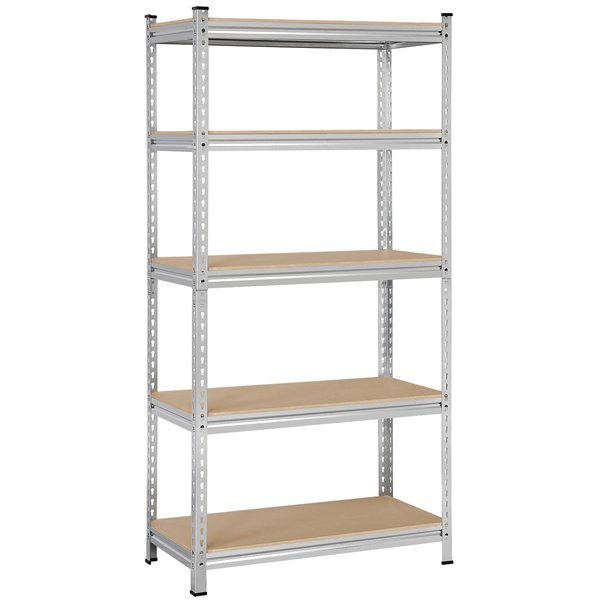 Topeakmart 5 Tiers Adjustable Metal Storage Shelving Heavy Duty ...
