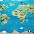 Delta Children Kids World Map Round Area Rug, 39-Inch, Blue - Walmart.com