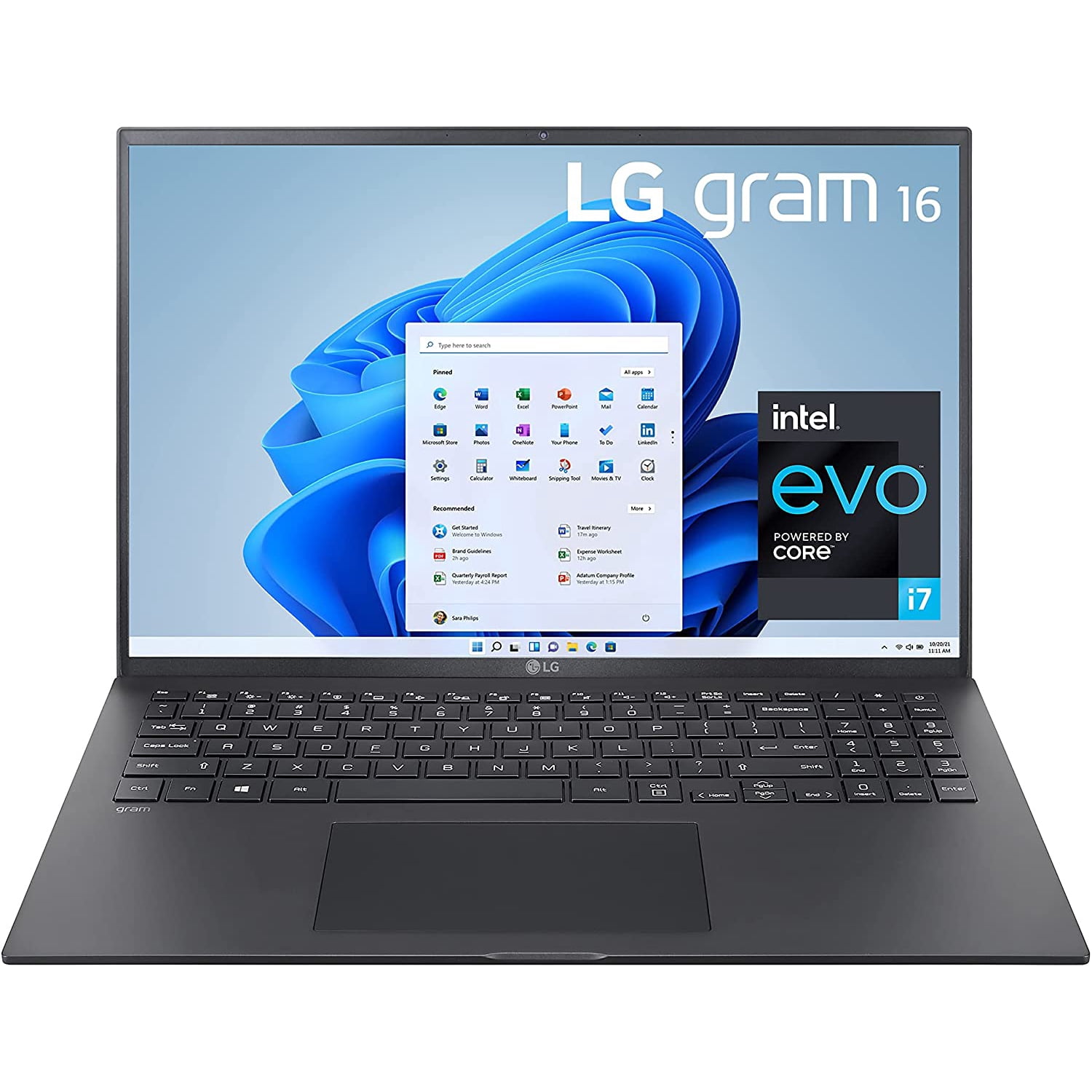 LG gram 16-inch Laptop, Intel Evo i7-1165G7, Iris Xe Graphics, 16GB RAM ...