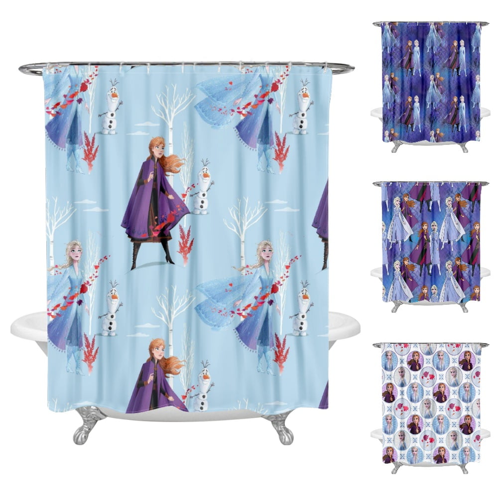 Elsa & Anna Shower Curtain, Waterproof Fabric Christmas Shower Curtains ...