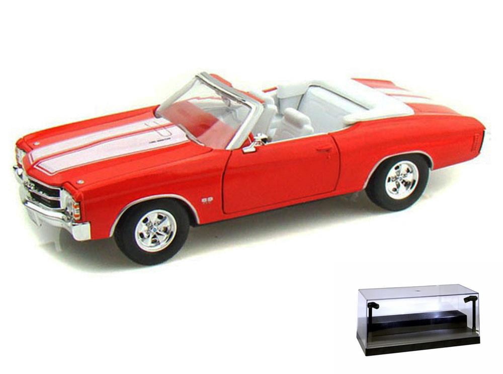 Diecast Car w/LED Display Case - 1971 Chevy Chevelle SS454 Convertible ...