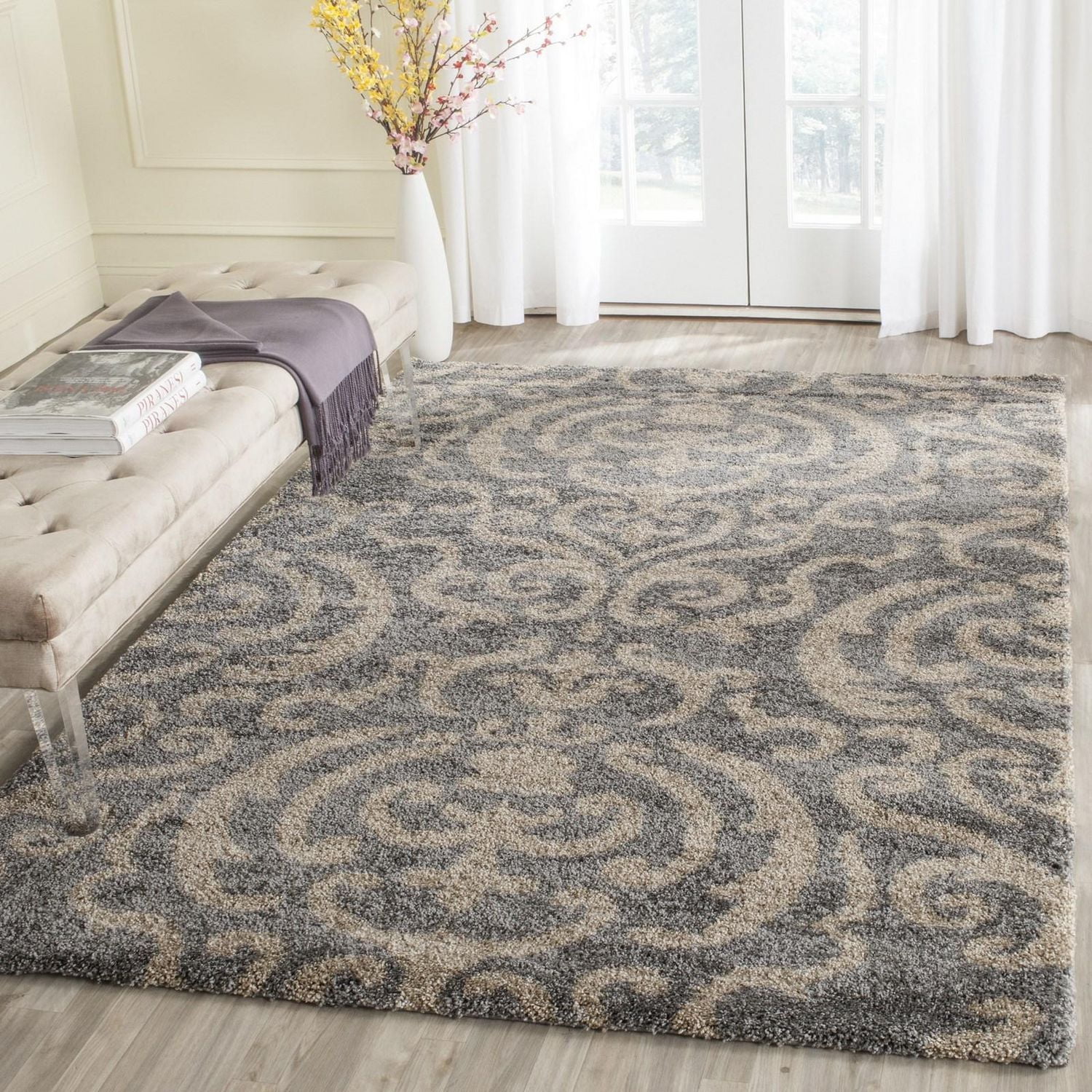 Click here for Safavieh Florida Deangelo Damask Plush Shag Area R... prices