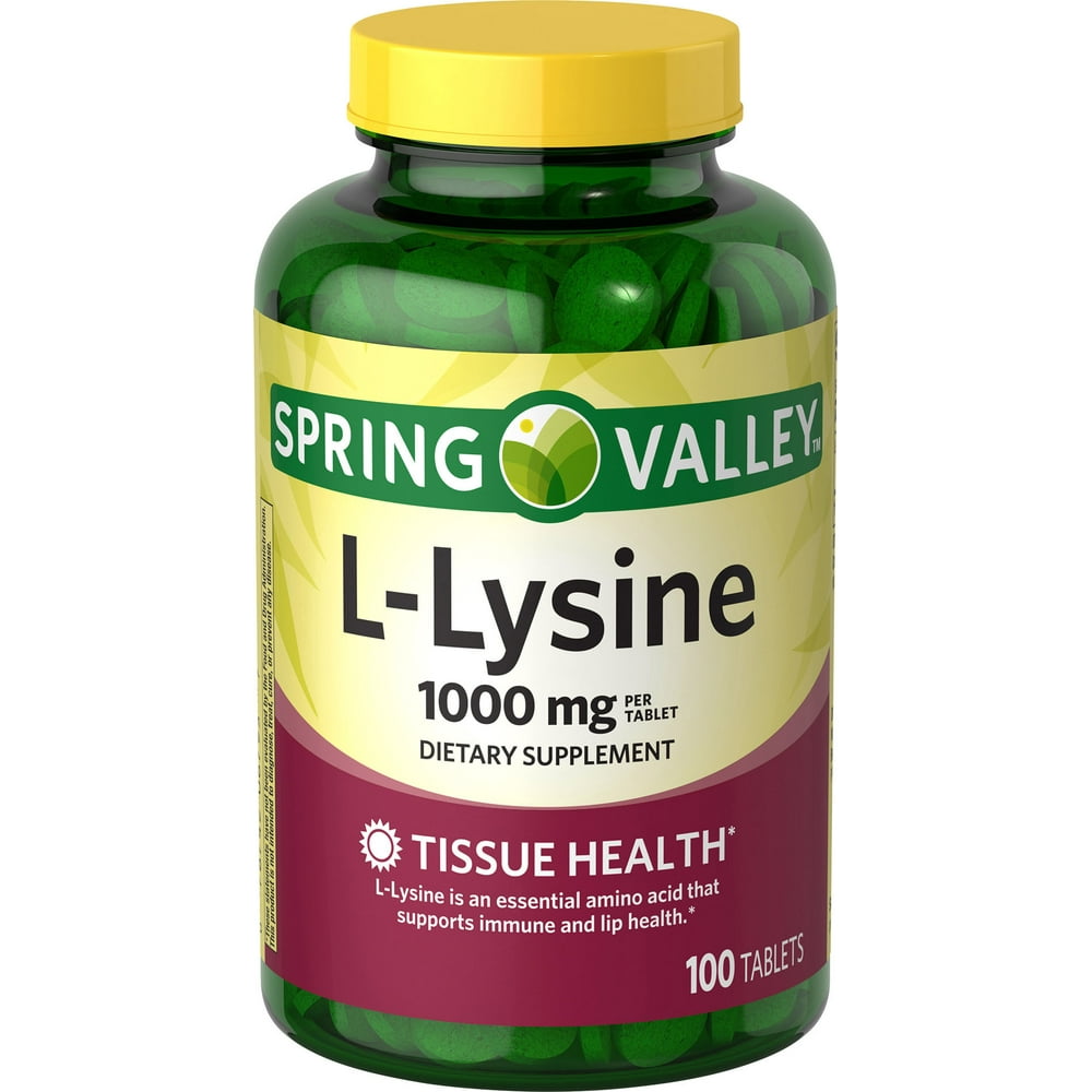 Spring Valley L-Lysine Tablets, 1000mg, 100 Ct - Walmart.com - Walmart.com